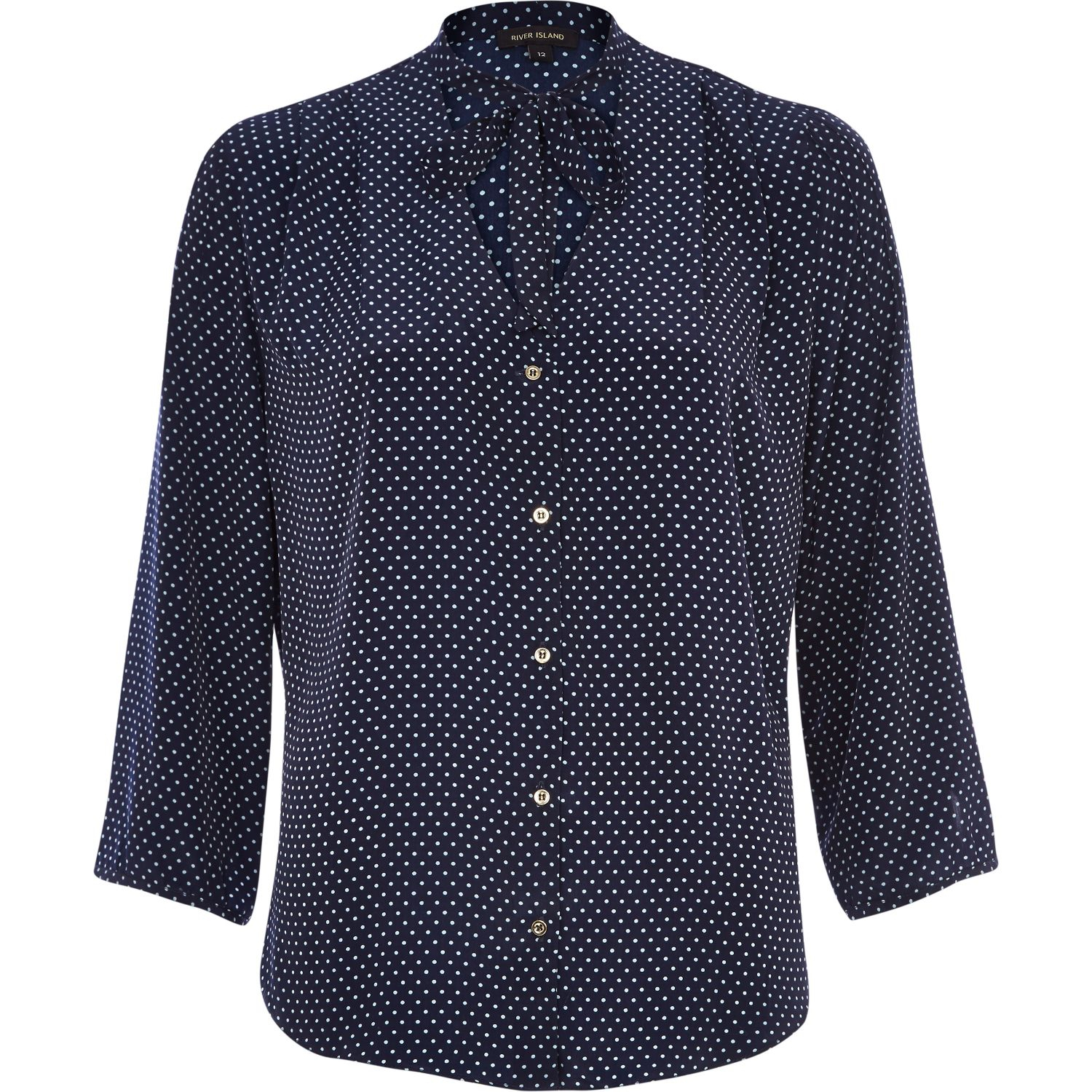 River Island Navy Polka Dot Print Pussy Bow Blouse In Blue navy Lyst River Island Navy Polka Dot Print Pussy Bow Blouse In Blue navy Lyst