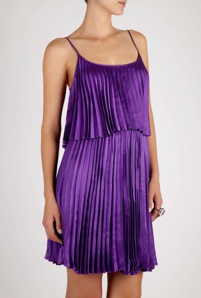 Halston Heritage Iris Pleated Cocktail Dress In Purple Lyst