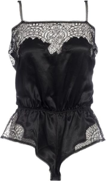 Jenny Packham Lace And Silk Teddy In Black Lyst
