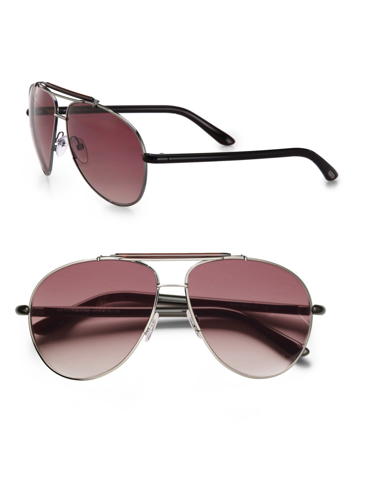 Tom Ford Bradley Metal Aviator Sunglasses In Black Lyst