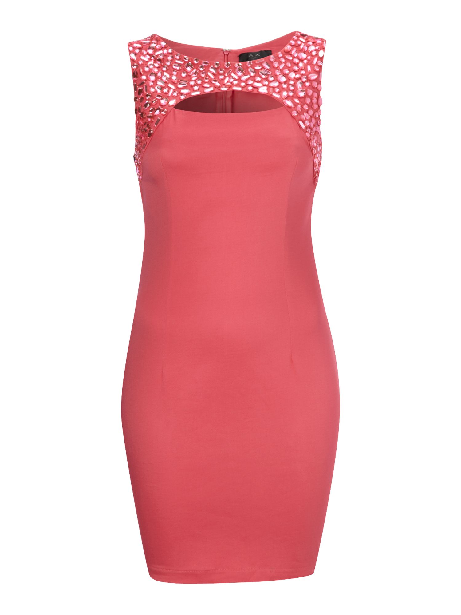 Ax Paris Ax Paris Jewel Bodycon Dress In Pink Coral Lyst