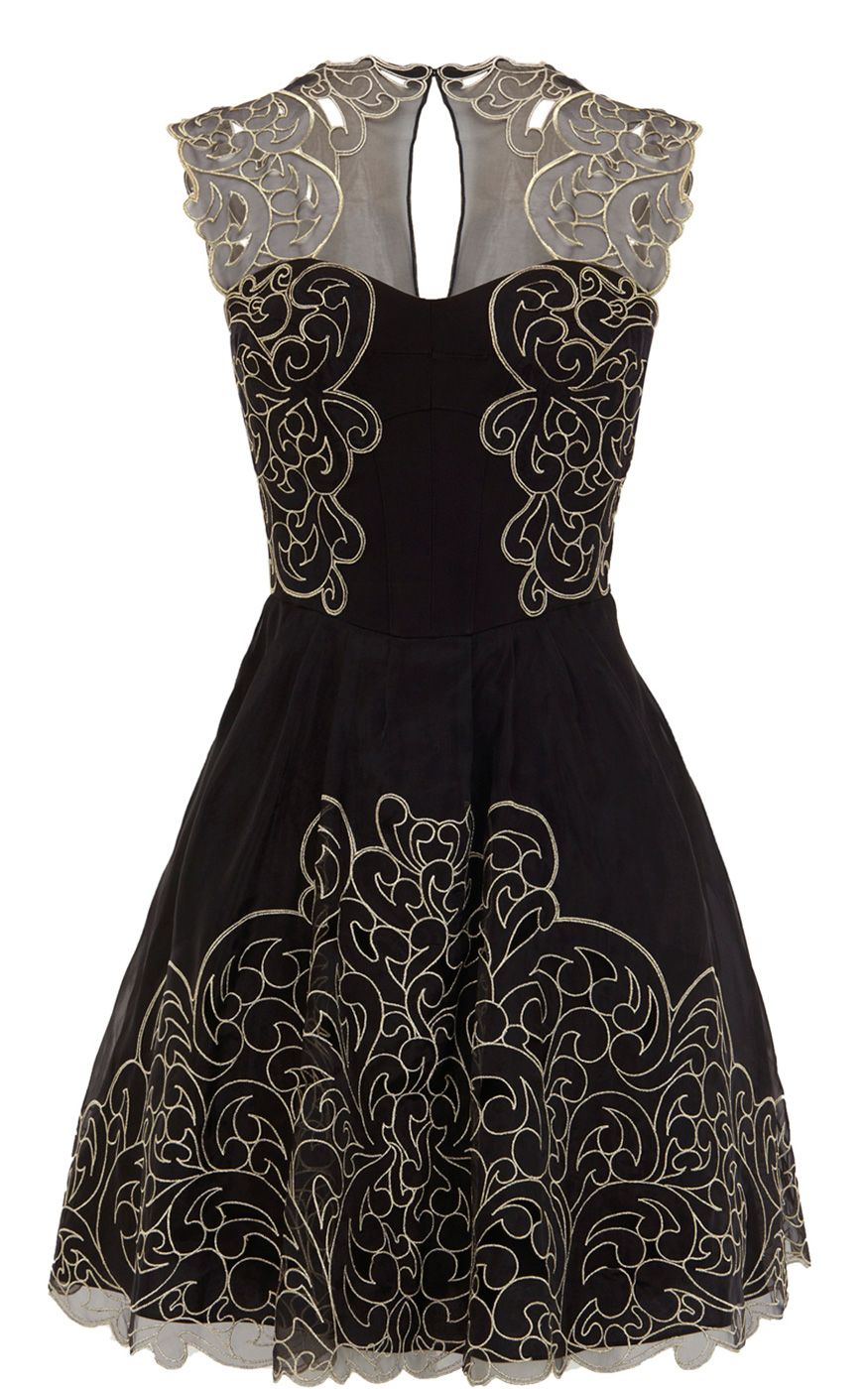 Karen Millen Baroque Cutwork Lace Dress In Black Lyst