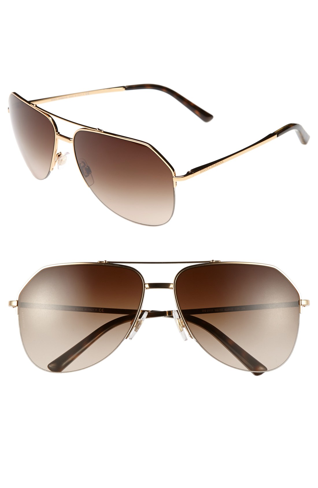 Dolce And Gabbana Icon Polarized Aviator Sunglasses In Gold For Men Lyst