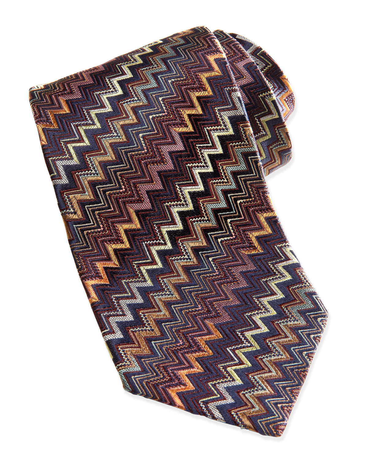 Missoni Zigzag Woven Silk Tie Brown in Brown for Men | Lyst Missoni Zigzag Woven Silk Tie Brown in Brown for Men | Lyst