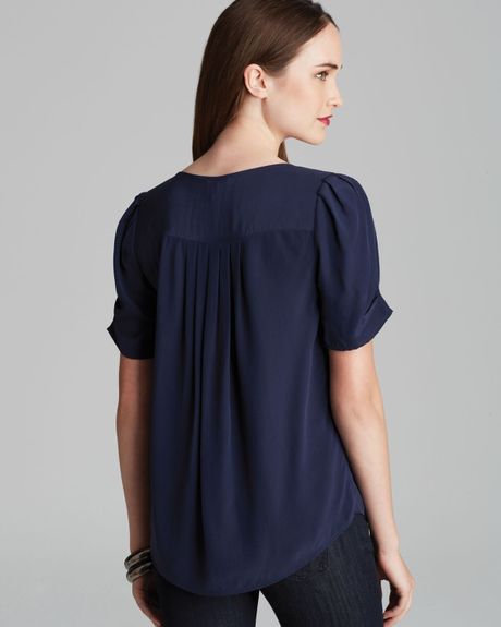 Joie Top Amone Silk In Blue Dark Navy Lyst