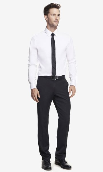 Express Black Stretch Wool Blend Photographer Suit Pant In Black For