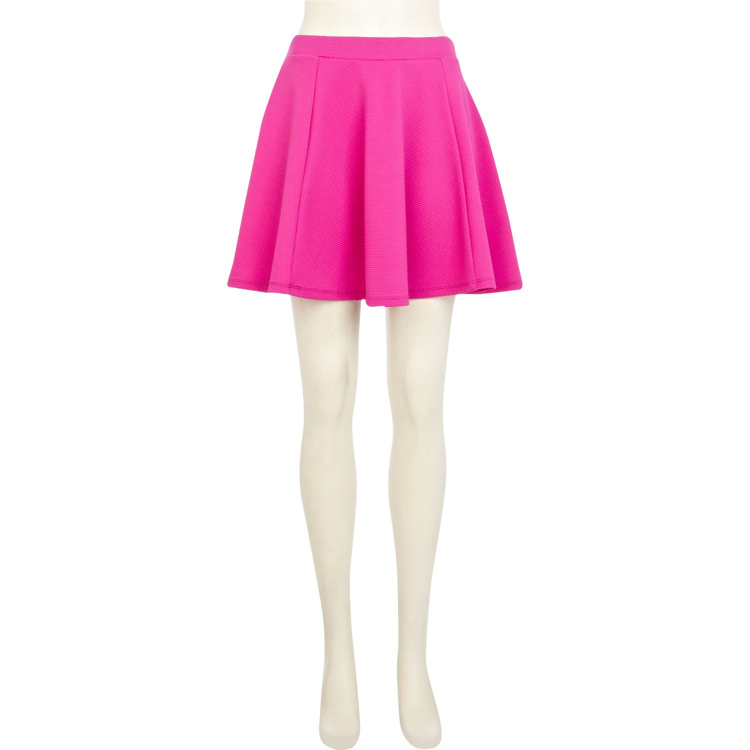 River Island Bright Pink Textured Skater Skirt In Pink Lyst