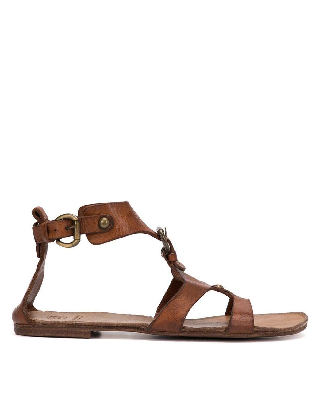 Silvano Sassetti Leather Gladiator Sandals in Brown - Lyst