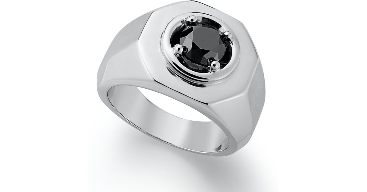 Lyst - Macy'S Men's Black Diamond Ring In Sterling Silver (2 Ct. T.w ...