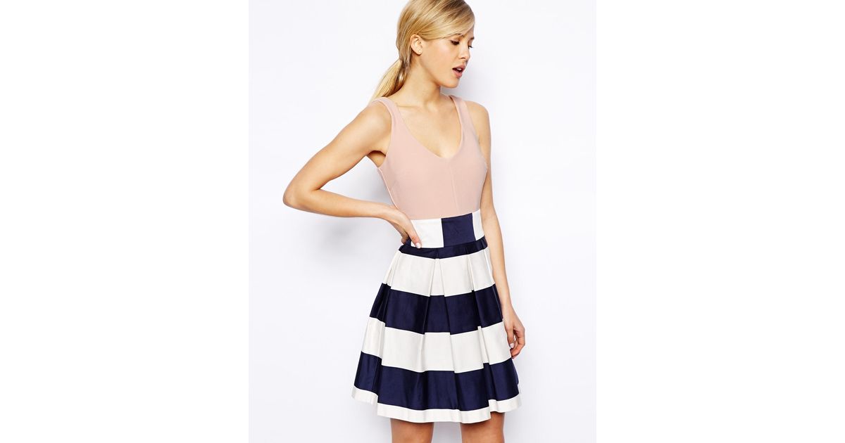 Lyst Asos Stripe Skirt Skater Dress