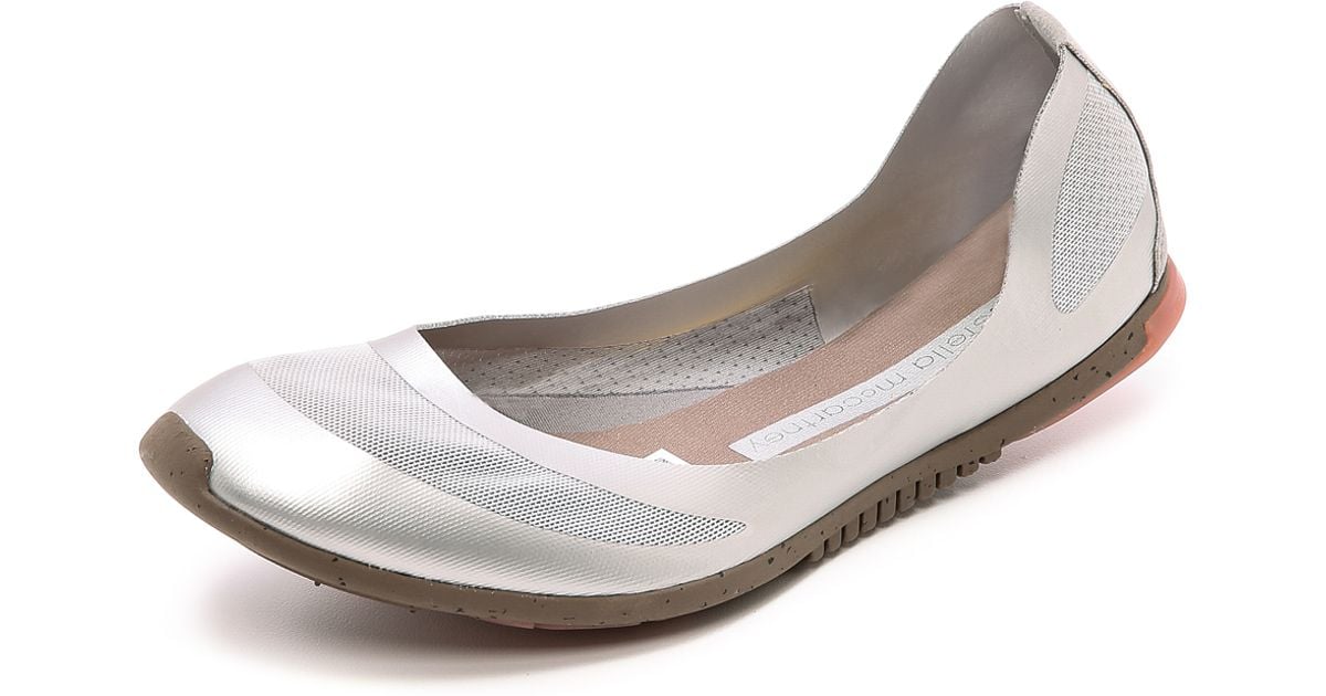 Adidas by stella mccartney Ciccura Ballet Flats - Matte Silver in ...