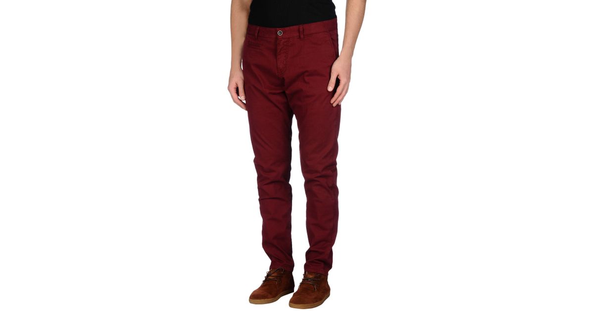 Cruna Casual Trouser in Red for Men (Maroon) - Save 71% | Lyst
