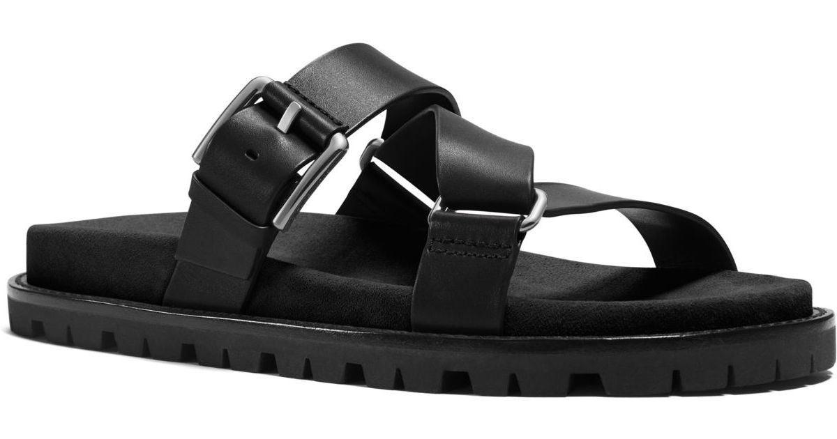 Michael kors Richard Leather Sandal in Black for Men | Lyst
