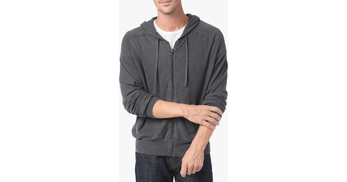 7 for all mankind Zipper Hoodie In Grey in Gray for Men | Lyst