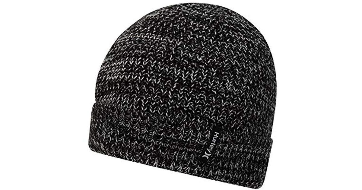 Lyst - Hurley Stretch Knit Cuffed Slouchy Winter Beanie in Black for Men