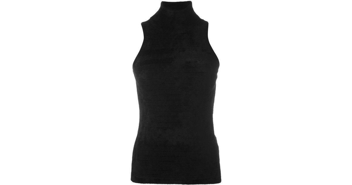 Lyst - Antonio Marras Striped Sleeveless Turtleneck Knitted Top in ...