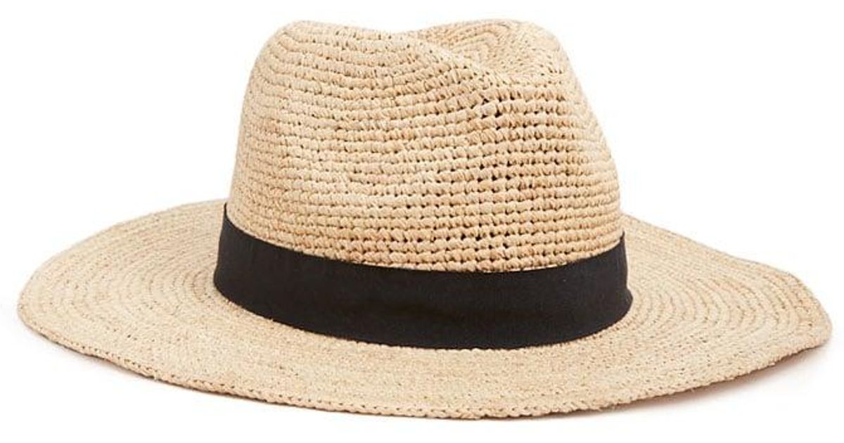 Forever 21 Straw Contrast-trim Fedora Hat in Natural - Lyst