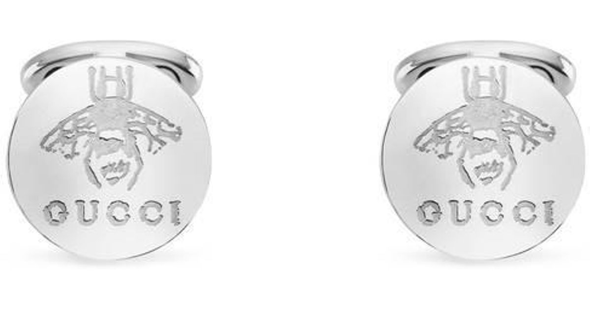 Gucci Cufflinks In Silver With Bee in Metallic for Men - Lyst