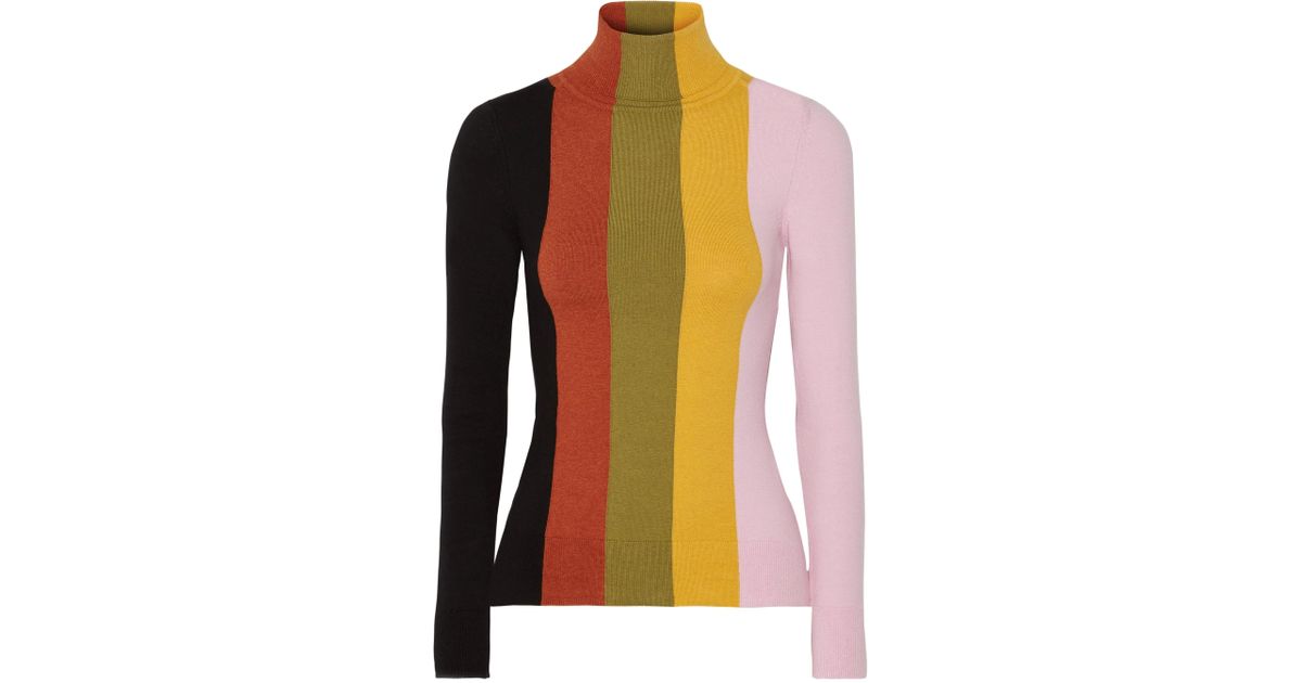 Lyst - Joos Tricot Striped Stretch Cotton-blend Turtleneck Sweater in Green