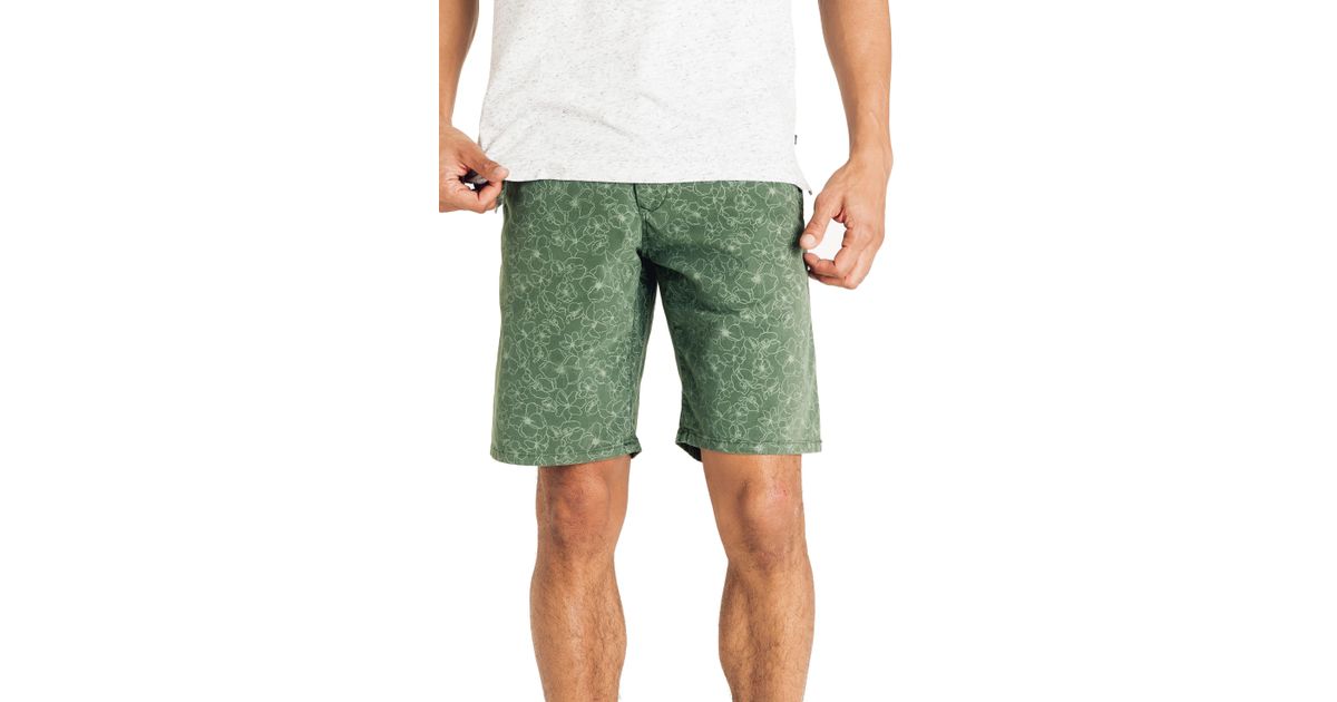 Good Man Brand Floral Stretch Cotton Shorts in Green for Men - Lyst