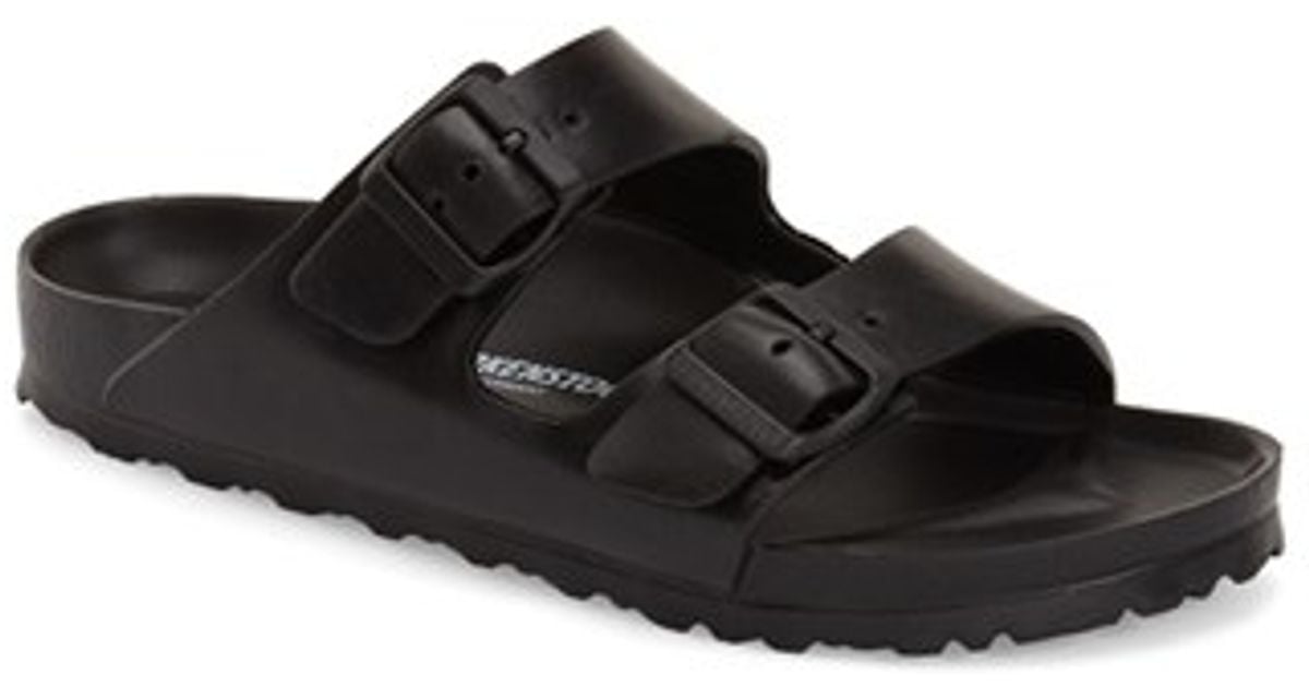 Birkenstock Essentials Arizona Rubber Slides in Black | Lyst