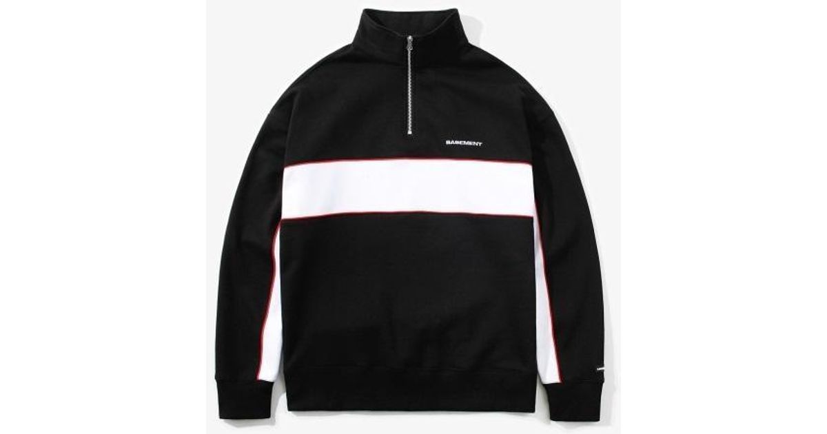 LAYER UNION Bsmt Half Zip Pullover Black in Black for Men - Lyst