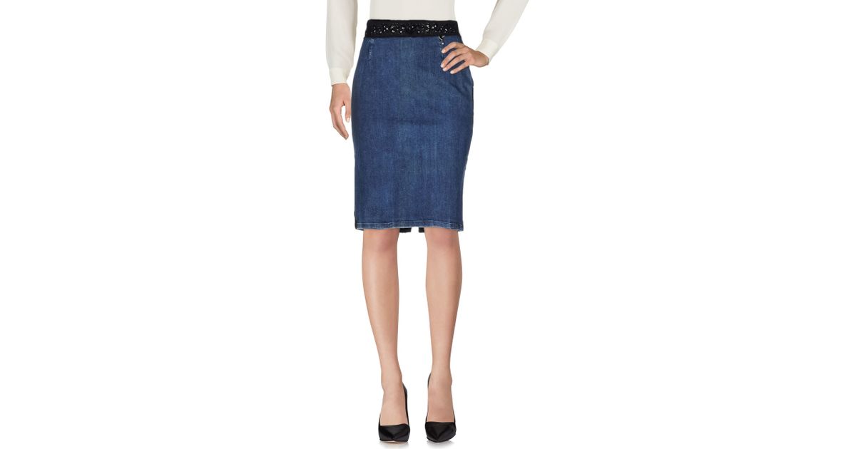 Twin set Knee Length Skirt in Black | Lyst