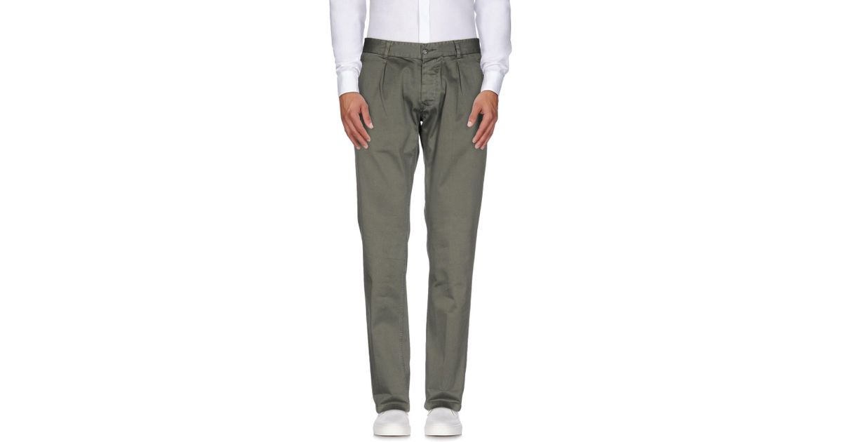 Macchia J Cotton Casual Trouser in Dark Green (Green) for Men - Lyst