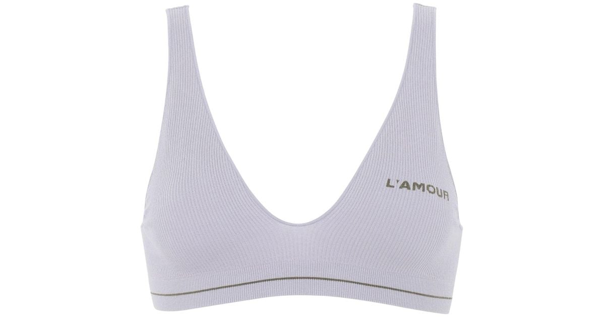 Love Stories Cotton Bra in Grey (Gray) - Lyst