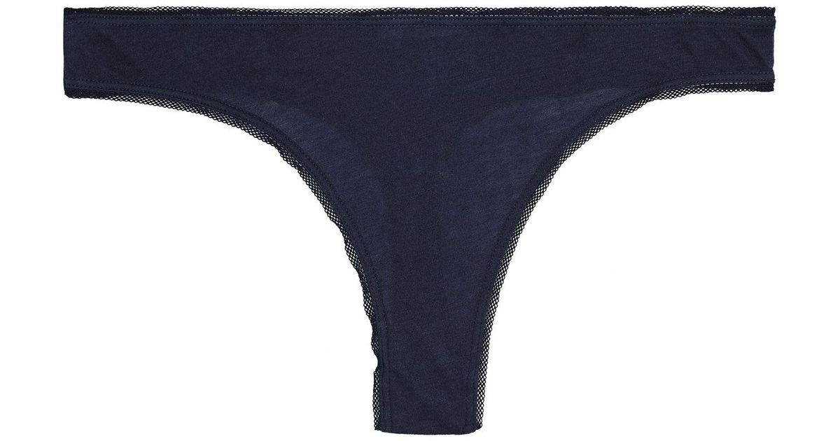 Skin Cotton G-string in Dark Blue (Blue) - Lyst