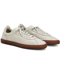 Aquatalia Men's Scott Tumbled Calf Leather Low-top Sneakers for Men - Lyst
