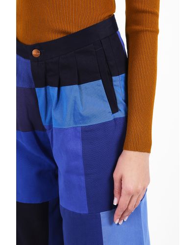 Rodebjer Denim Patchwork Wide Jeans in Blue - Lyst