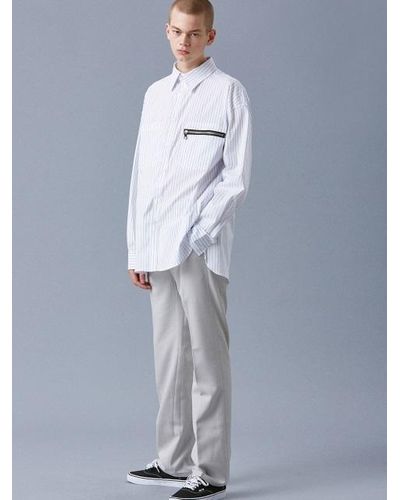 VOIEBIT V440 Zipper Pocket Oversize Shirts_blue in Blue for Men - Lyst