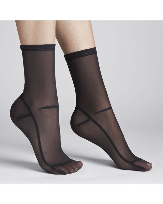 Darner Nylon Sheer Socks Black In Black Lyst