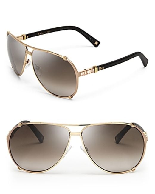 Dior Chicago 2 Aviator Sunglasses In White White Goldbrown Gradient
