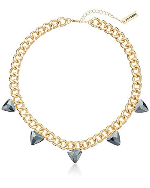 Lyst - Steve Madden Steve Madded Simple Spike Chain Necklace in Metallic