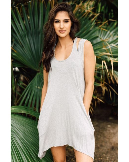 J valdi Tank Dress in Gray | Lyst