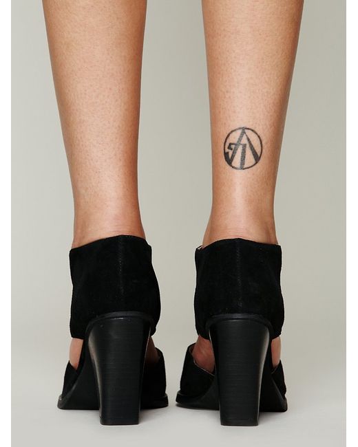 Free people Deep V Ankle Boot in Black (Black Suede) | Lyst