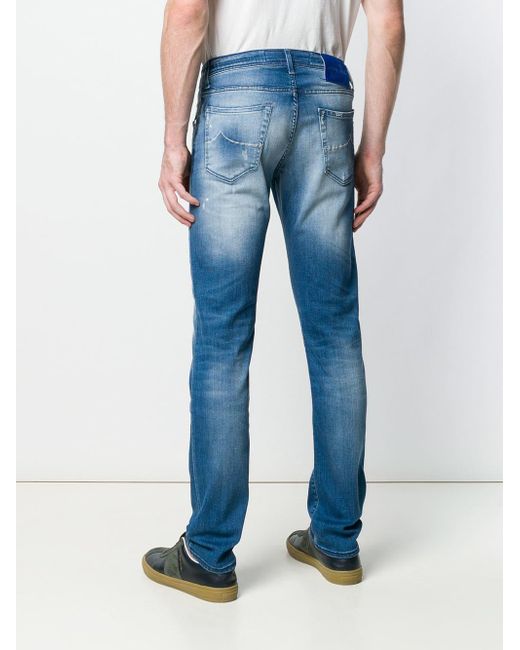 Lyst - Jacob Cohen Stonewashed Straight Leg Jeans in Blue for Men