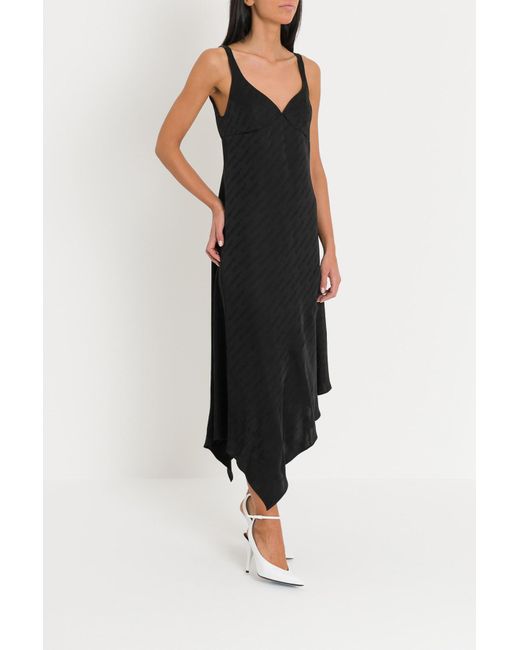 Off-White c/o Virgil Abloh Asymmetric Logo Dress in Black - Lyst