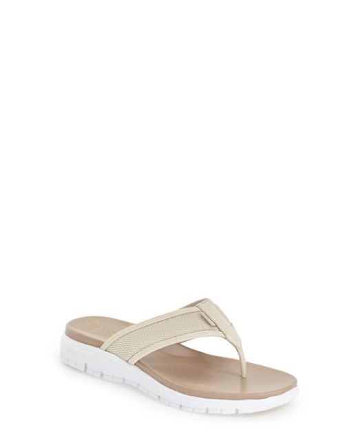 Cole haan 'Zerogrand' Flip Flop in Black (BLACK/ WHITE) | Lyst