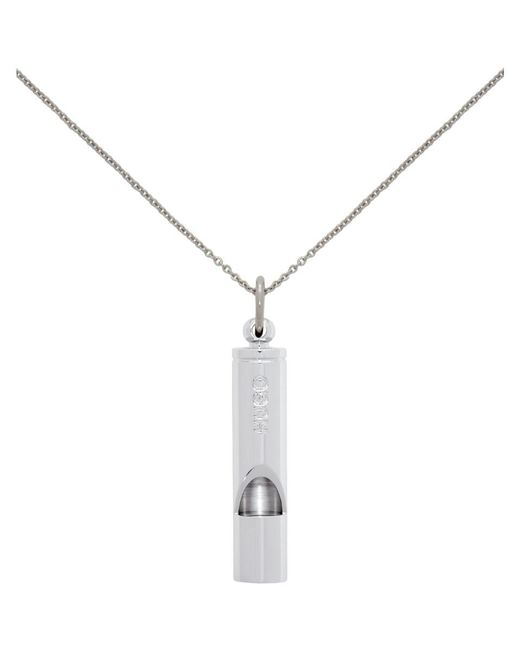 Lyst - Hugo Silver E-whistle Necklace in Metallic for Men