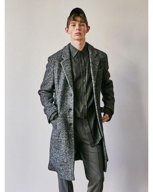 Lyst - Yan13 Semifit Wool Bokashi Long Jacket_black in Black for Men