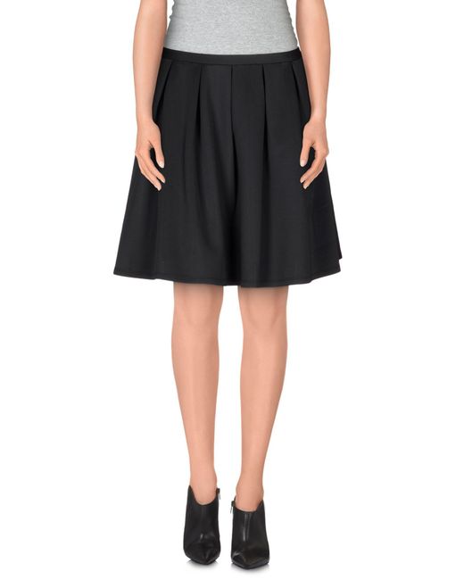 Lyst - Twin Set Knee Length Skirt in Black