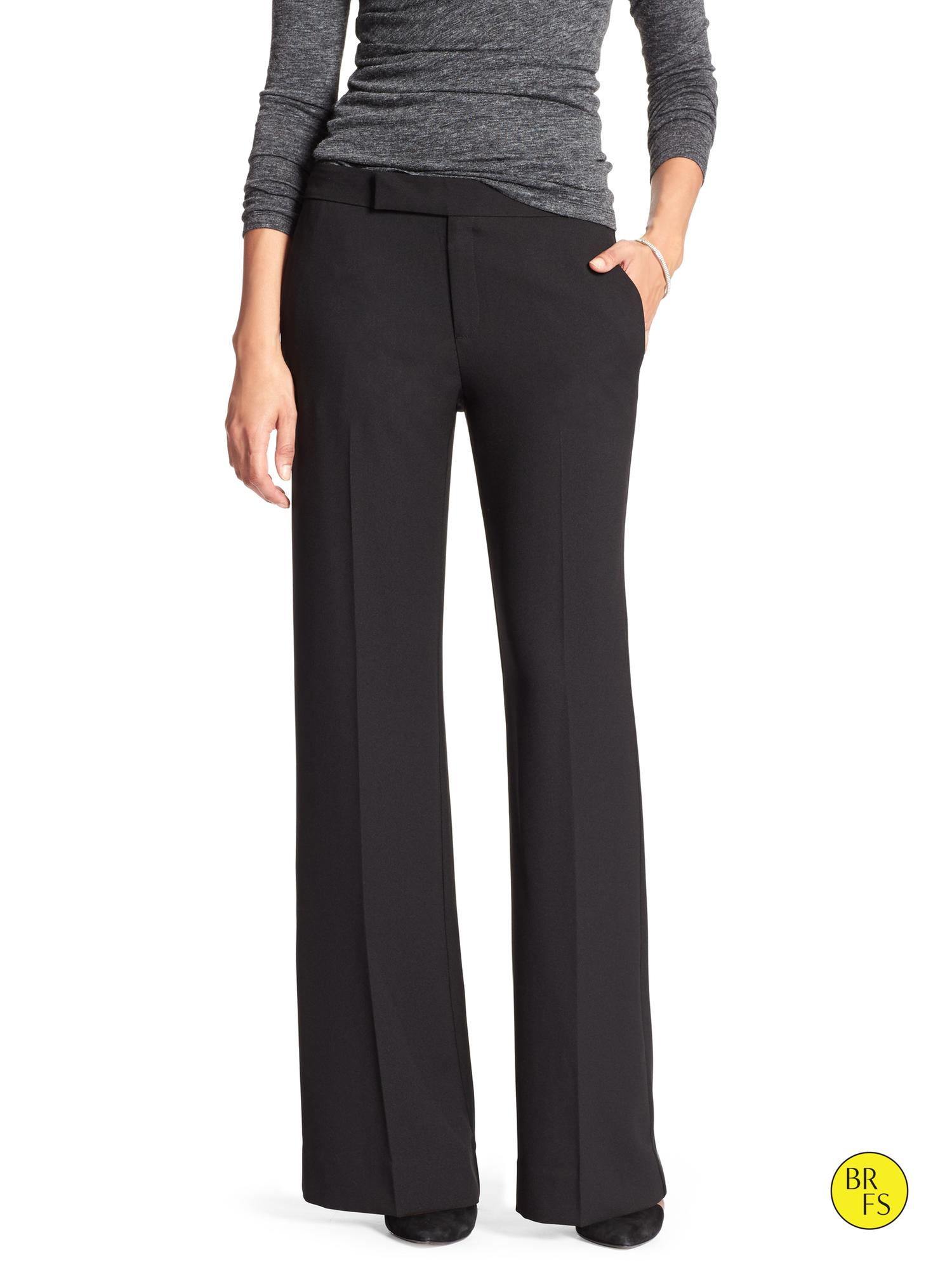 Lyst - Banana Republic Factory Wide-leg Pant in Black