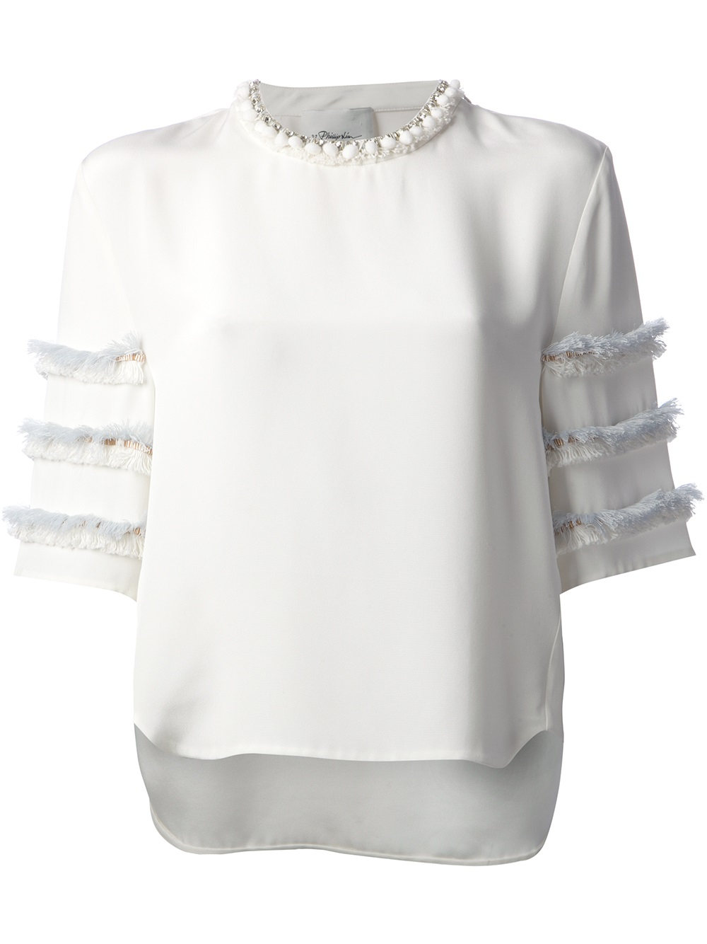 3.1 Phillip Lim Embellished Blouse in White | Lyst