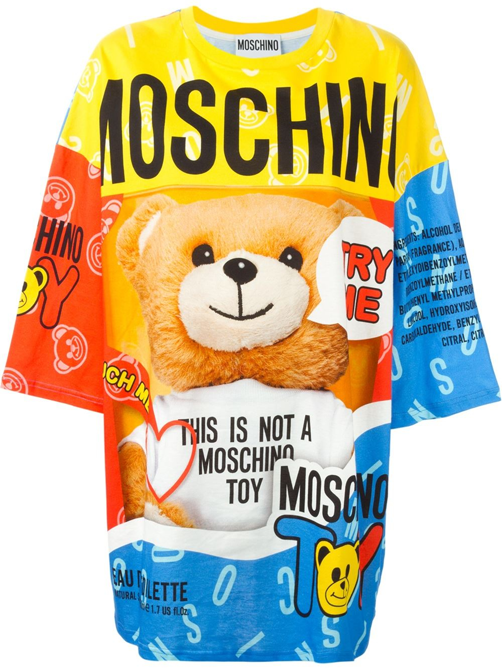 Moschino Teddy Bear Perfume T-shirt Dress in Multicolor (multicolour ...