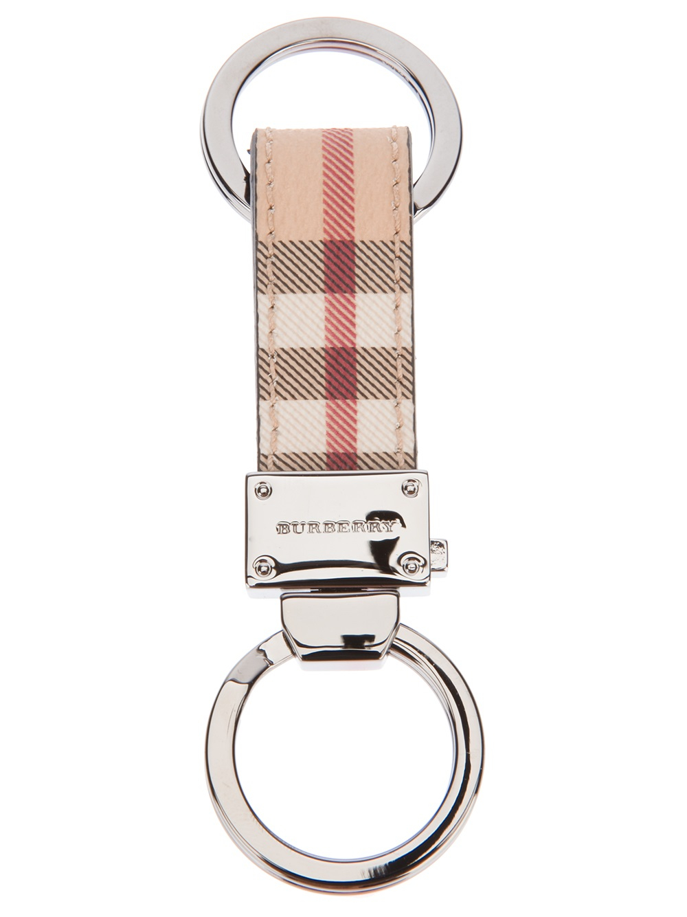 Burberry brit Checked Print Key Ring in Natural for Men | Lyst