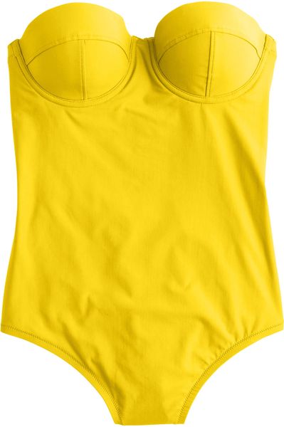 J Crew Yellow D Cup Underwire One Piece Swimsuit Lyst