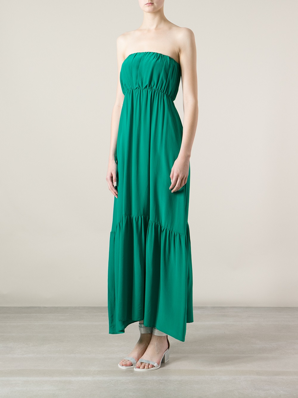 Erika cavallini semi couture Empire Line Maxi Dress in Green | Lyst